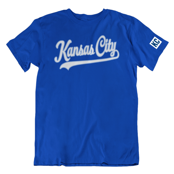 Kansas City Script - BLUE – Cumpy's Sports & Apparel